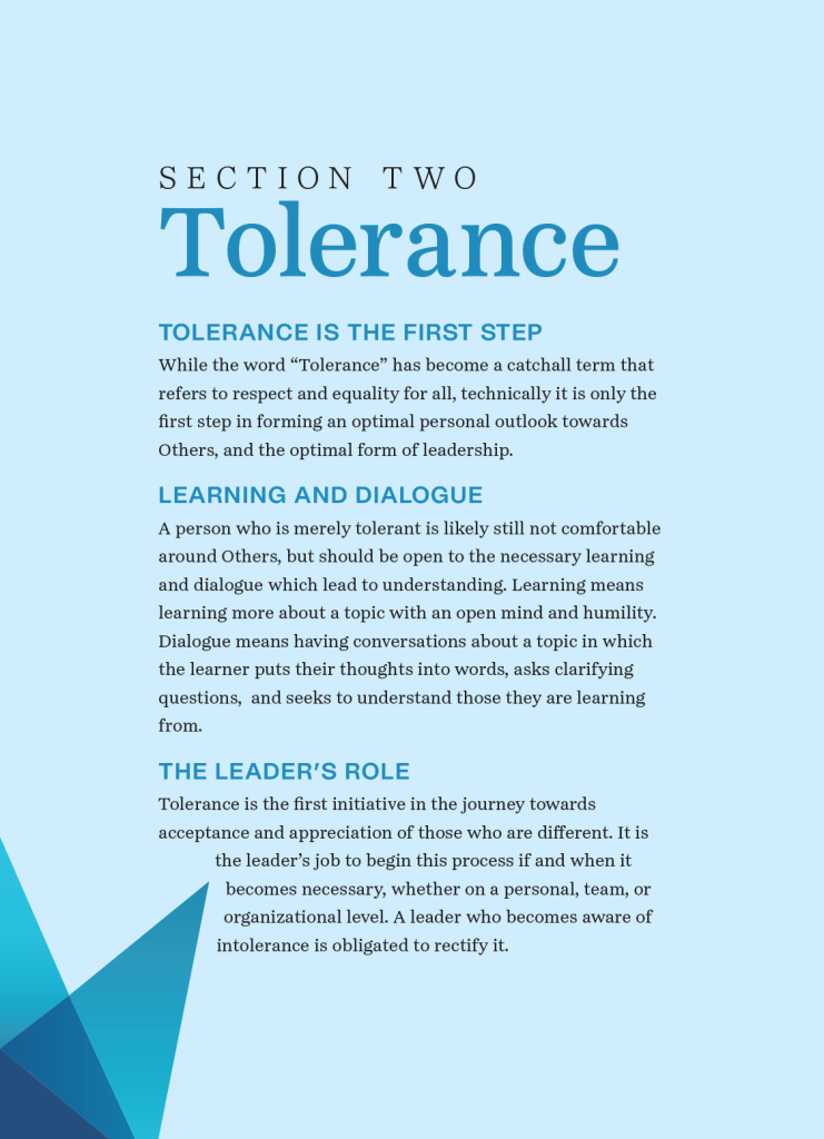 Tolerance – Solomon Leadership Program